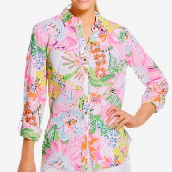 Lilly Pulitzer | Tops | Lilly Pulitzer X Target Floral Button Down ...